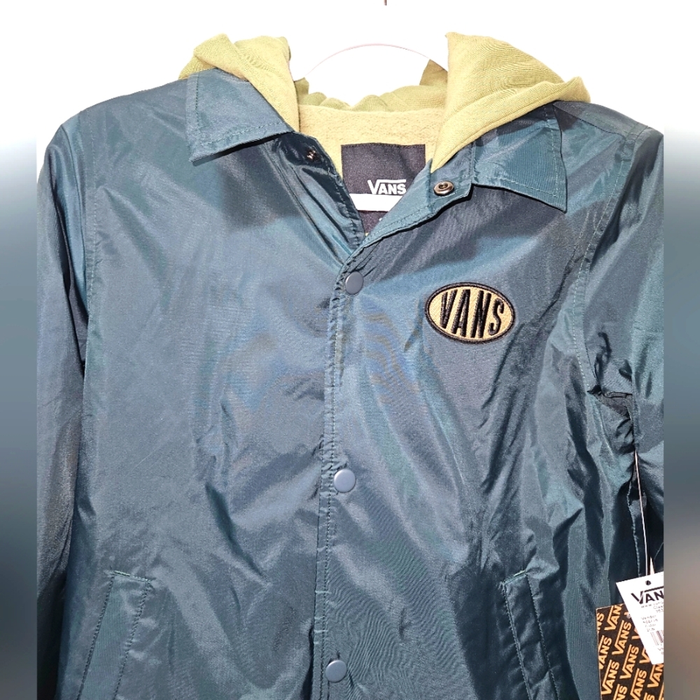 Vans Riley Green Hooded Coach Jacket New - Gem
